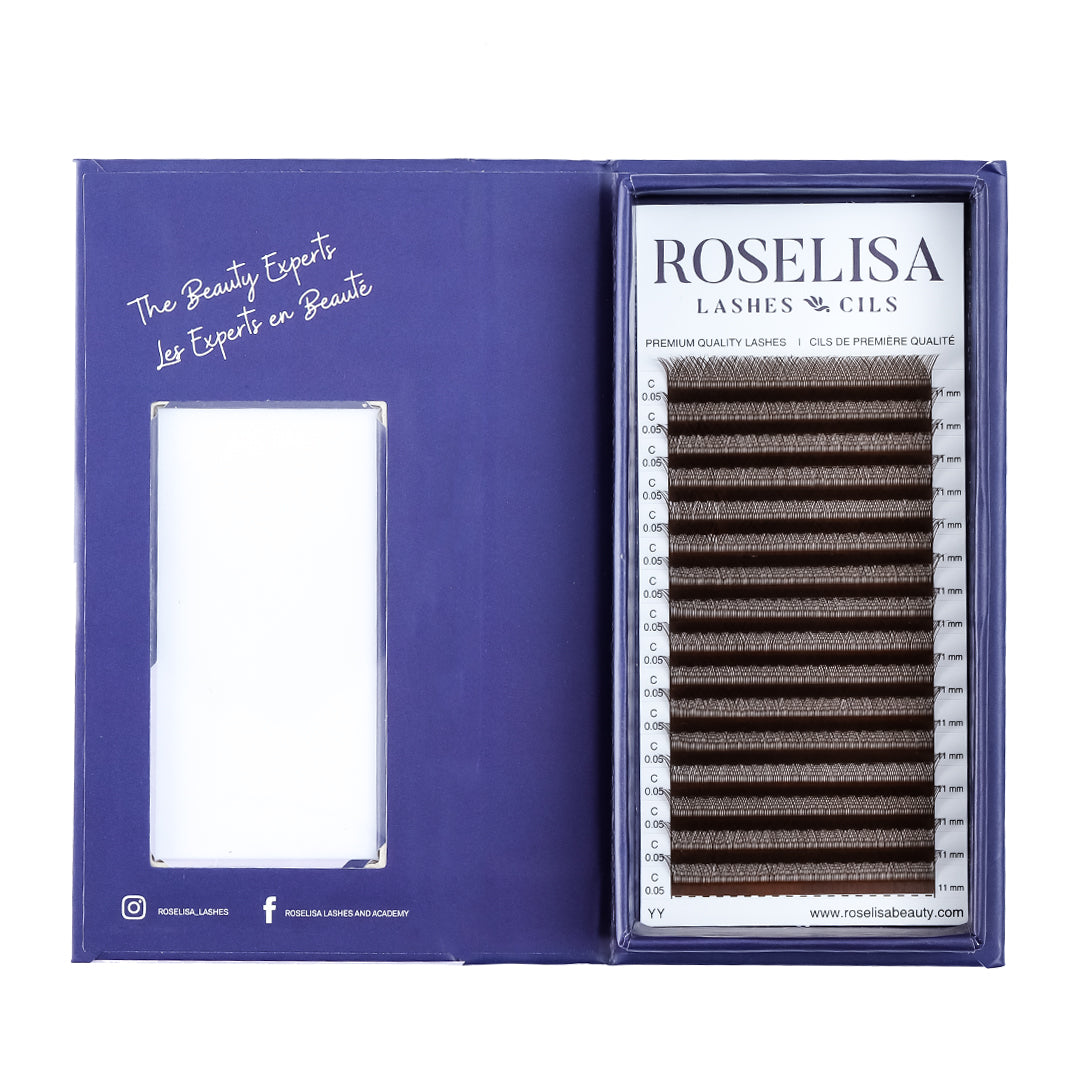 CHOCOLATE BROWN YY LASHES MIXED | 8MM-15MM